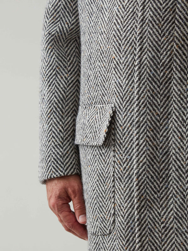 Nelson Tweed Raglan Coat - Charcoal/Cream – Berg & Berg