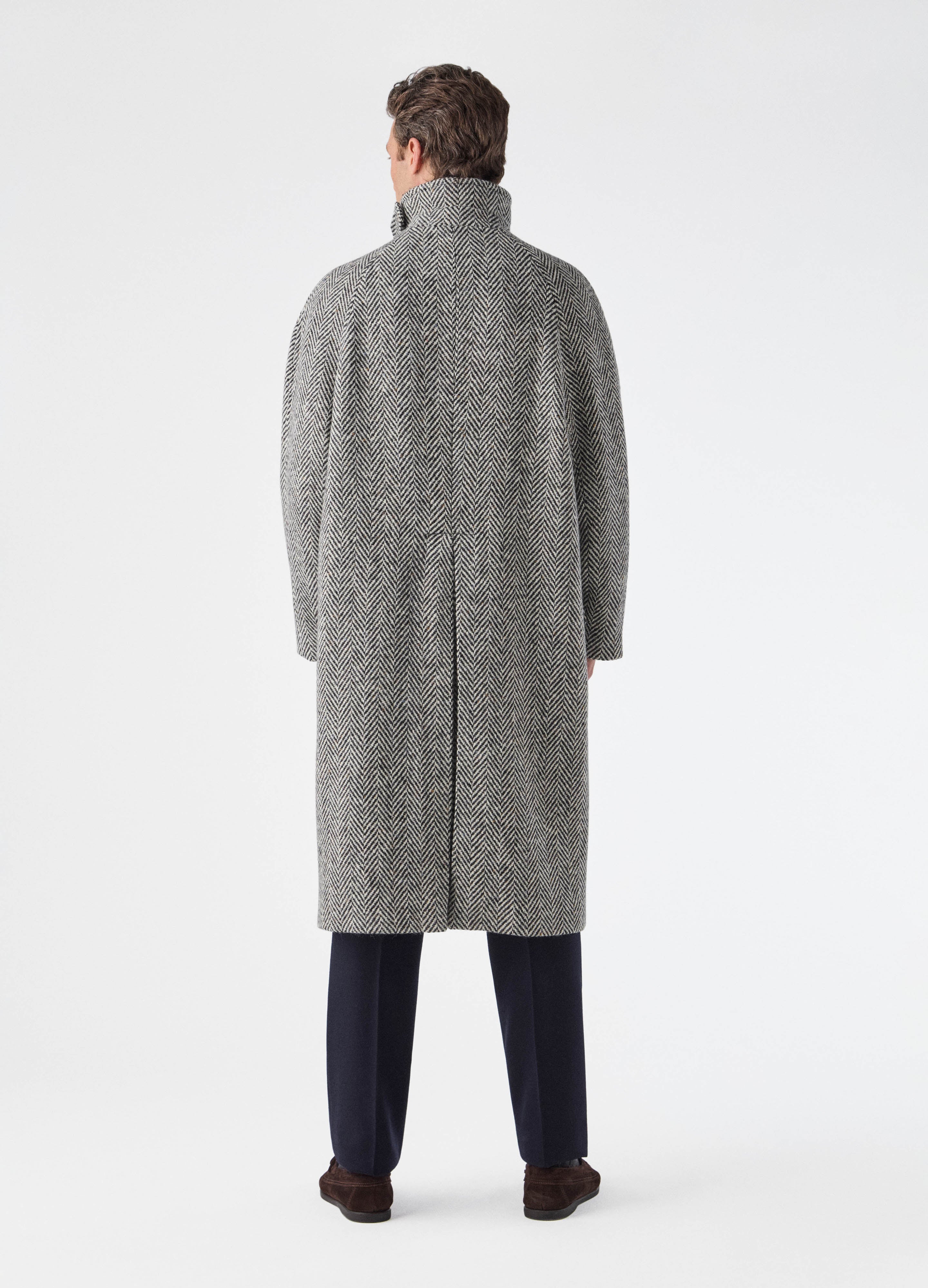 Nelson Tweed Raglan Coat - Charcoal/Cream – Berg & Berg