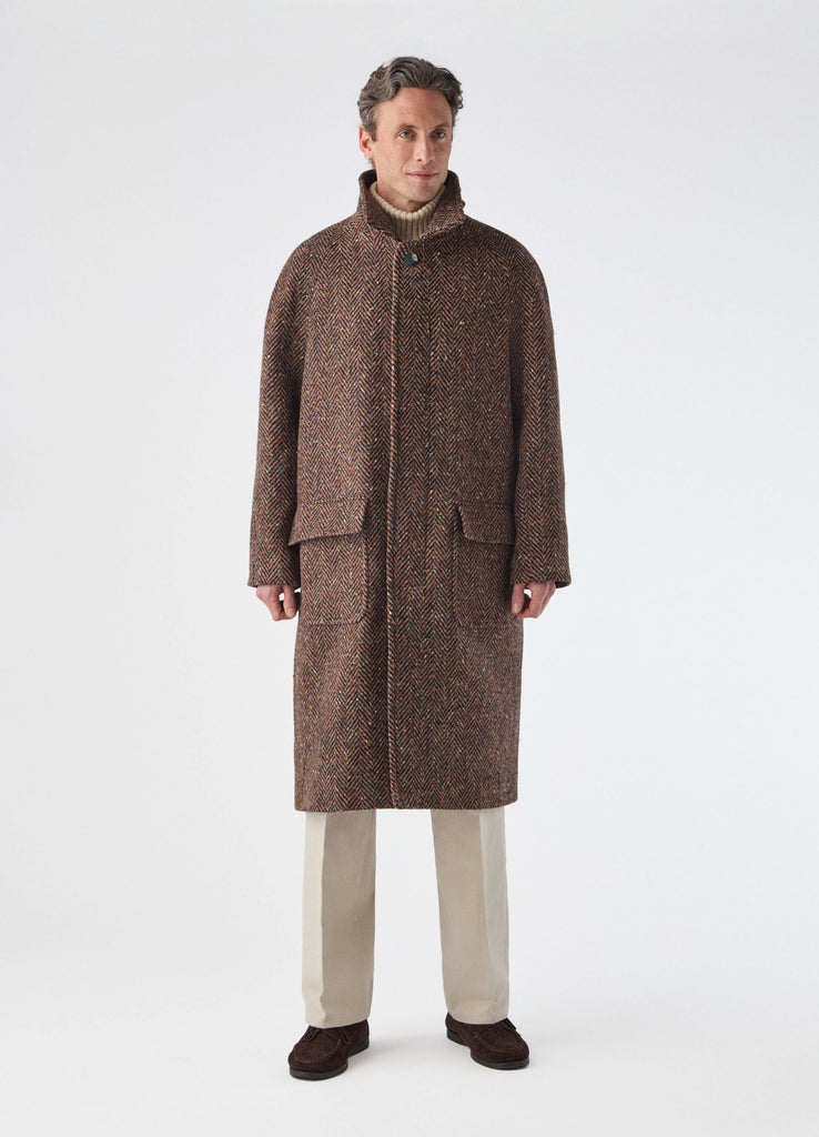 Nelson Tweed Raglan Coat - Brown – Berg & Berg