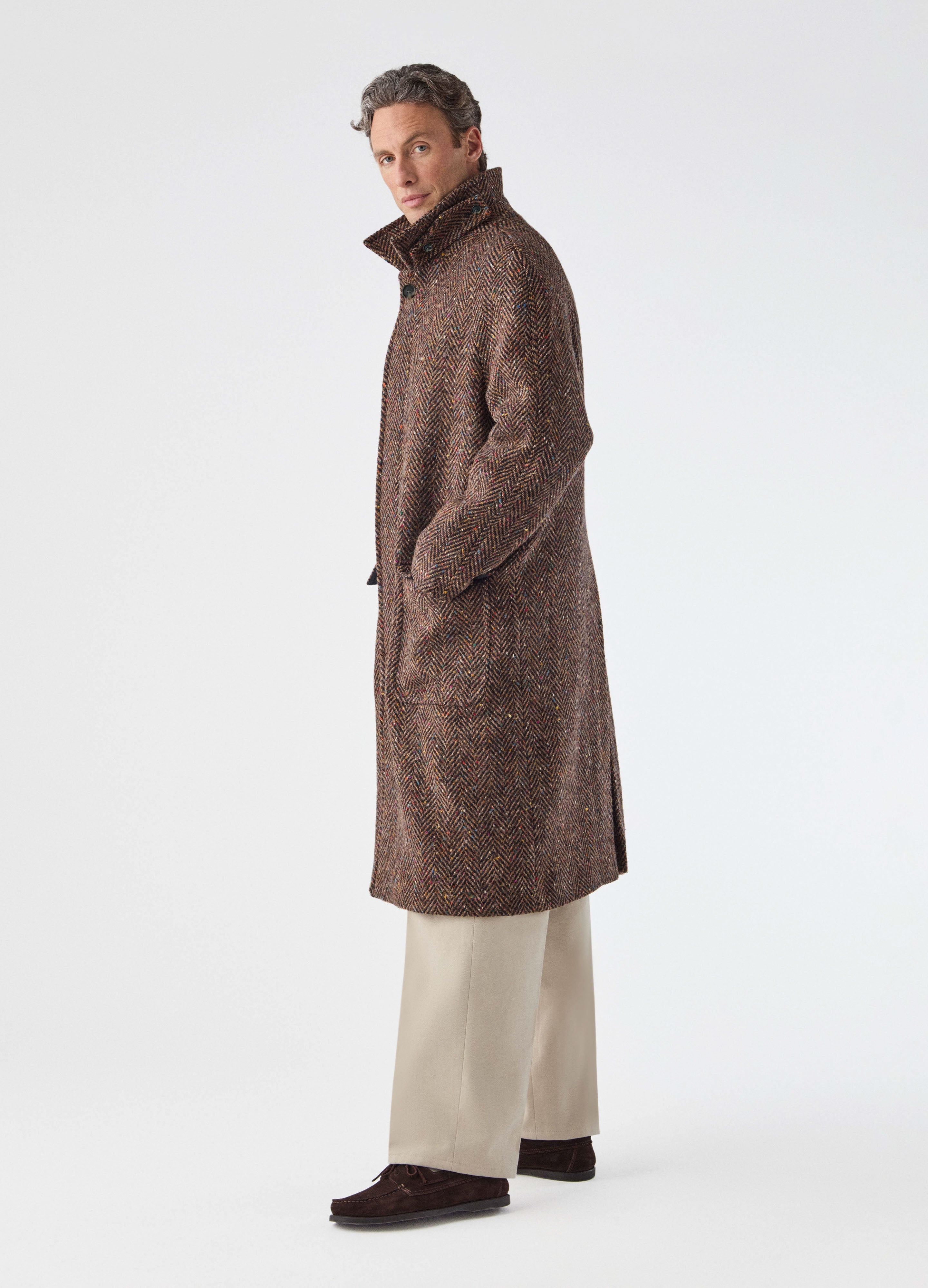 Nelson Tweed Raglan Coat - Brown – Berg & Berg
